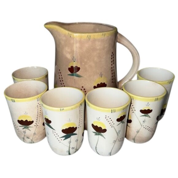 Nasco | Dining | Vintage Hand Painted Nasco Floral Ceramic Pitcher 6 ...